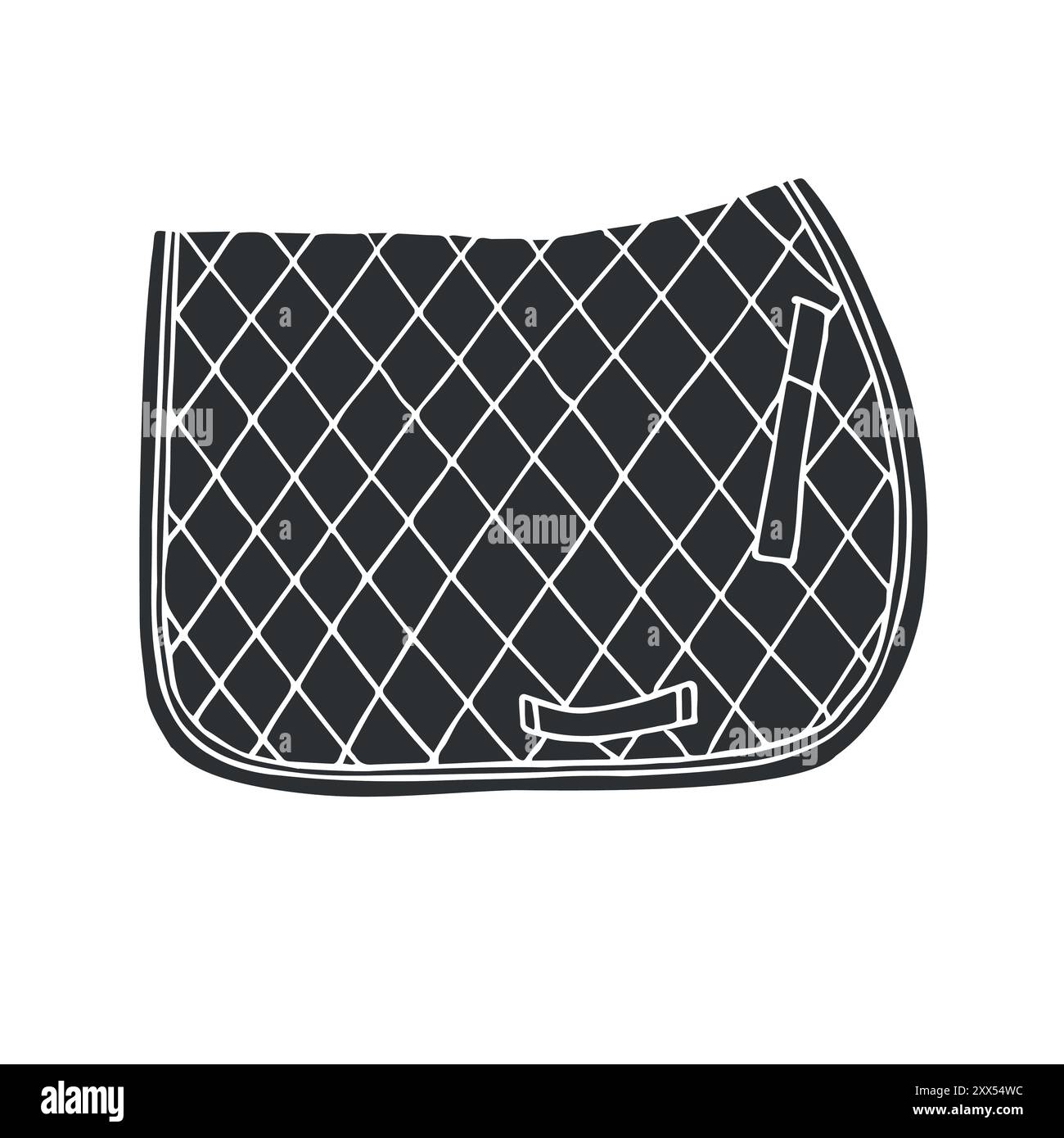 Vector hand drawn doodle sketch horse equestrian saddle pad isolated on white background Stock ...