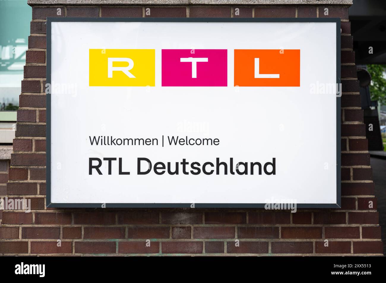 Hamburg, Germany, July 19, 2024 - Sign of the RTL broadcasting ...