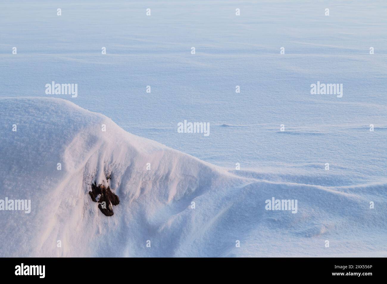 Landscape of fresh and clean snow on the ground and snowdrift. Good as ...