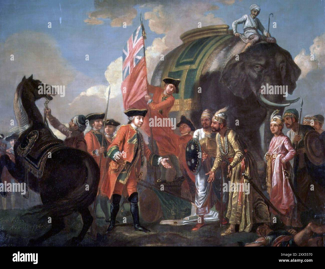 BATTLE OF PLASSEY Robert Clive with the Nawabs of Bengal after the ...