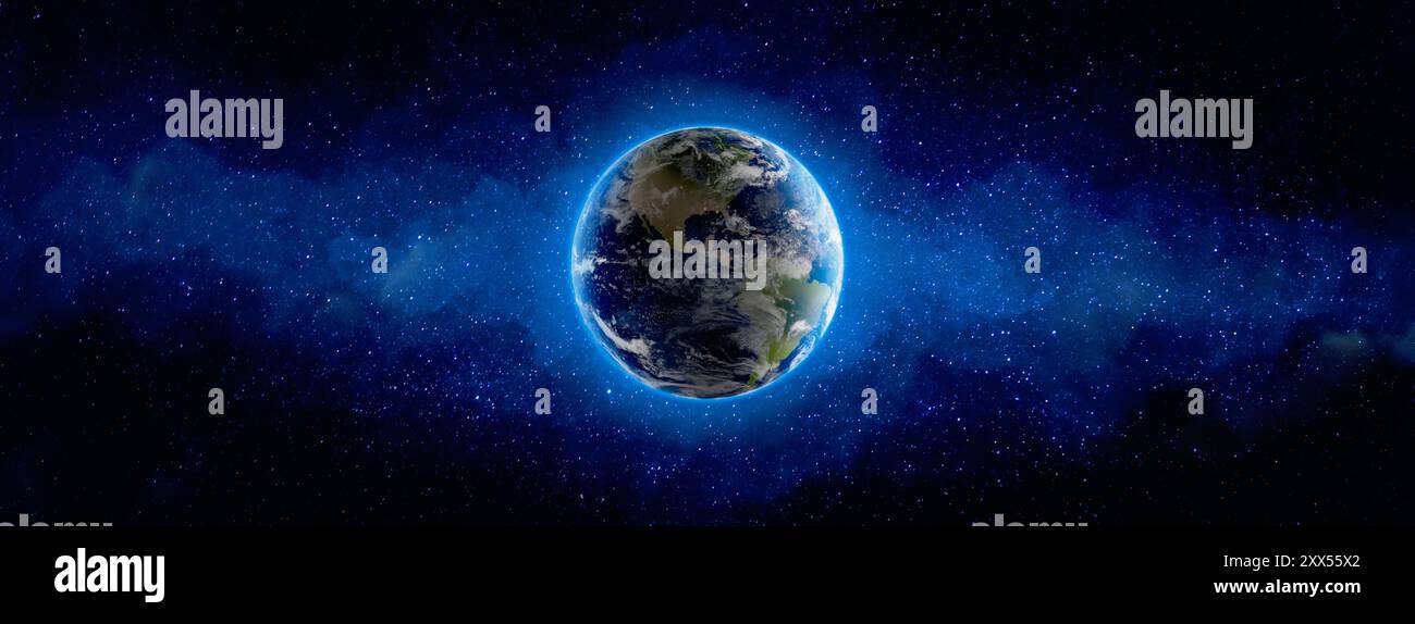 Planet Earth in space, banner design. Image elements furnished by NASA ...