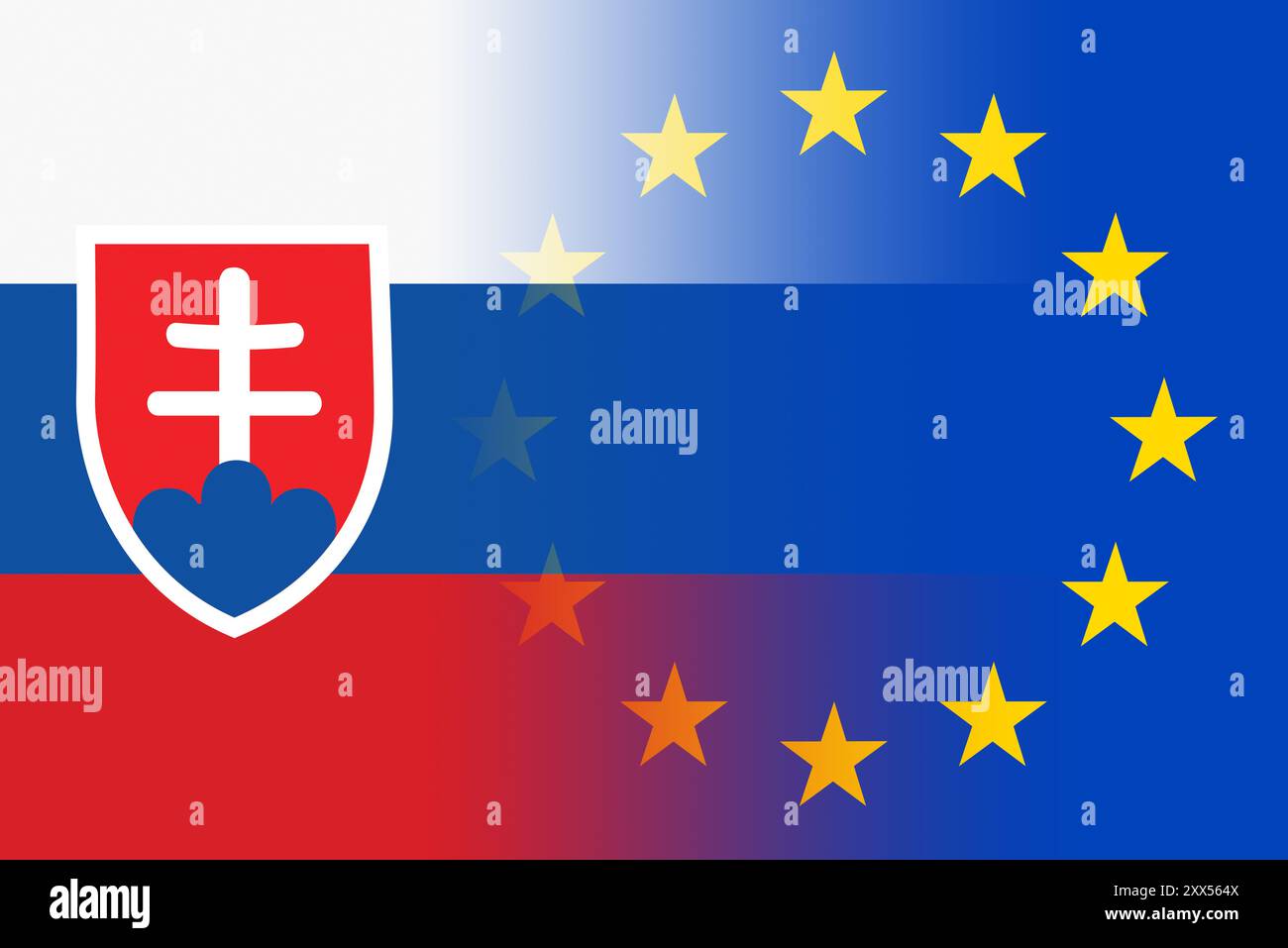 Flags of European Union and Slovakia, double exposure Stock Photo - Alamy