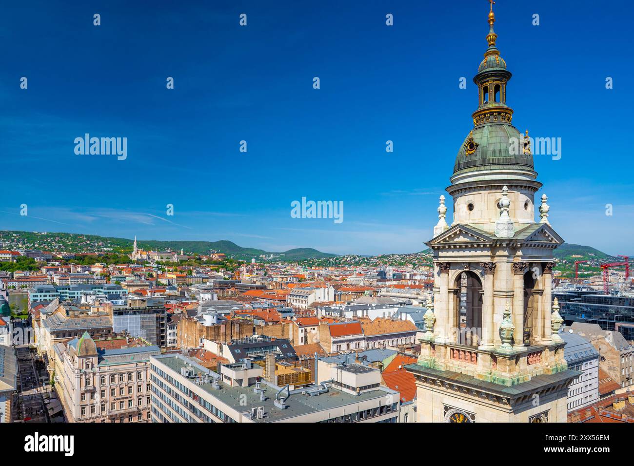 Budapest, Hungary: Panoramic view from St. Stephen's Basilica, a Roman ...