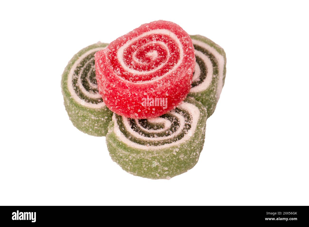 Jelly sweet candy roll isolated on a white background. Marmalade candy ...