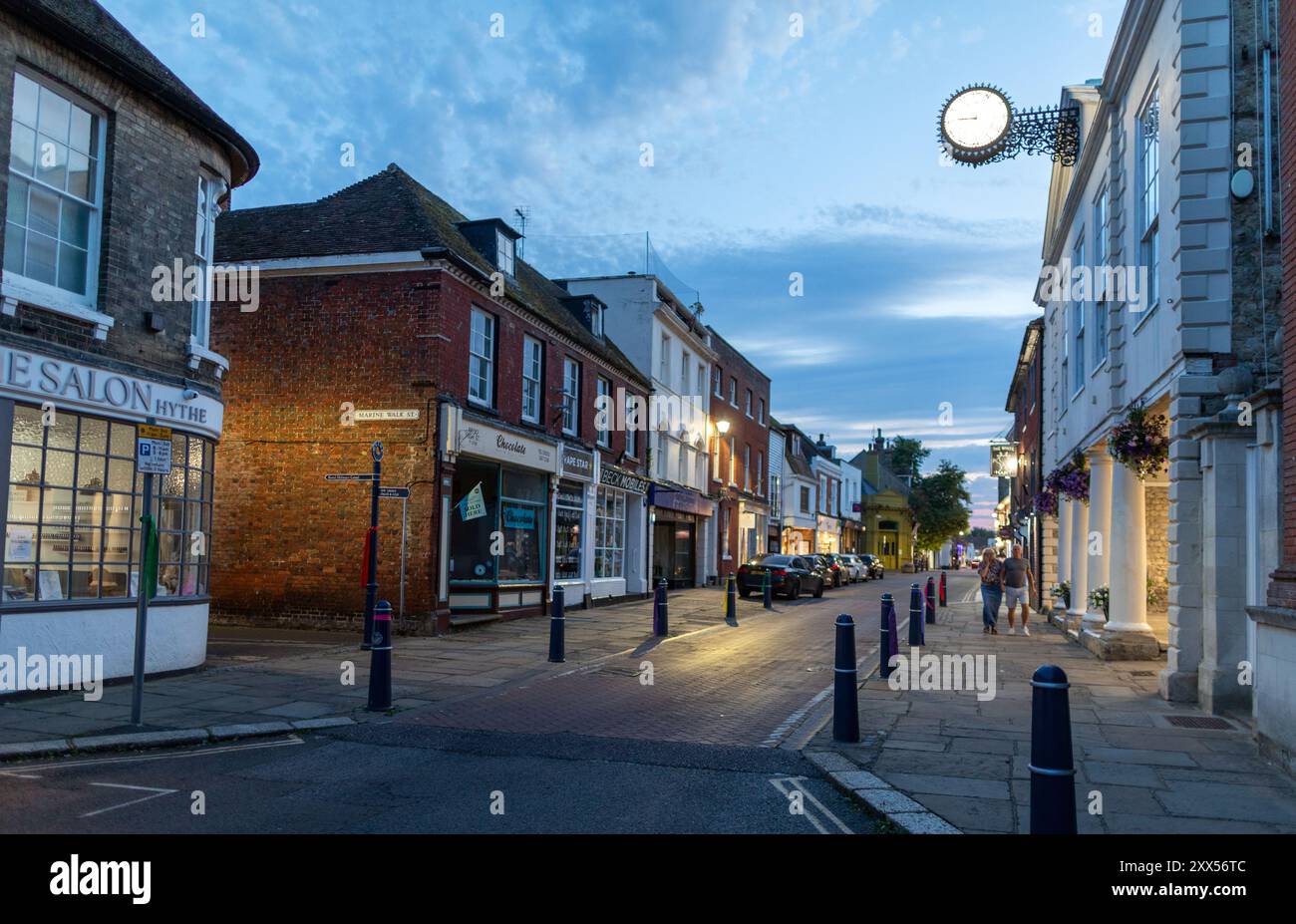 The Hythe High Street At Night Kent Stock Photo - Alamy