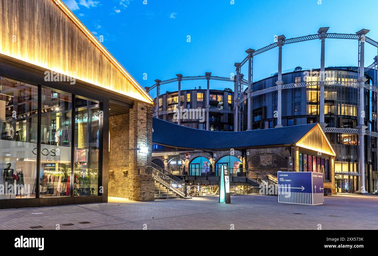 The Kings Cross Modern Development at Night London UK Stock Photo - Alamy
