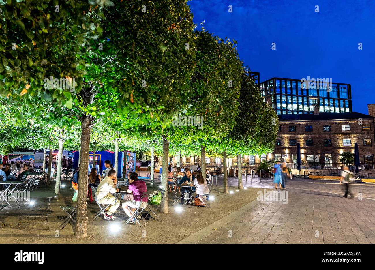 The Kings Cross Modern Development at Night London UK Stock Photo - Alamy