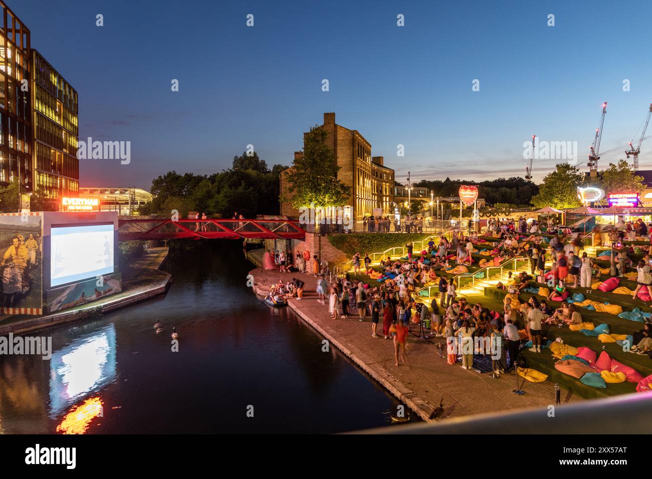 Everyman On The Canal Outdoor Cinema Kings Cross Development At Night Everyman On The Canal Outdoor Cinema Kings Cross Development At Night