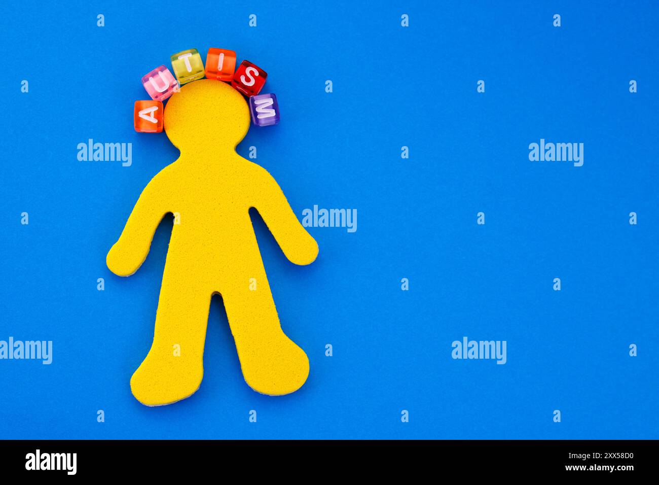 Child cubes word autism hi-res stock photography and images - Alamy
