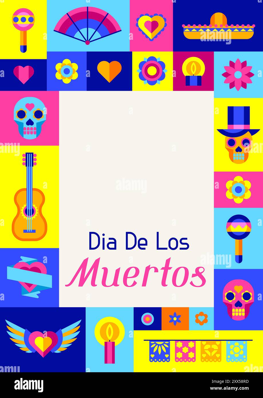 Day of the Dead greeting card. Dia de los muertos. Mexican celebration ...