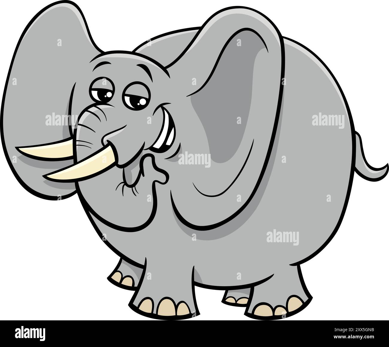 Cartoon illustration of African elephant comic animal character Stock ...