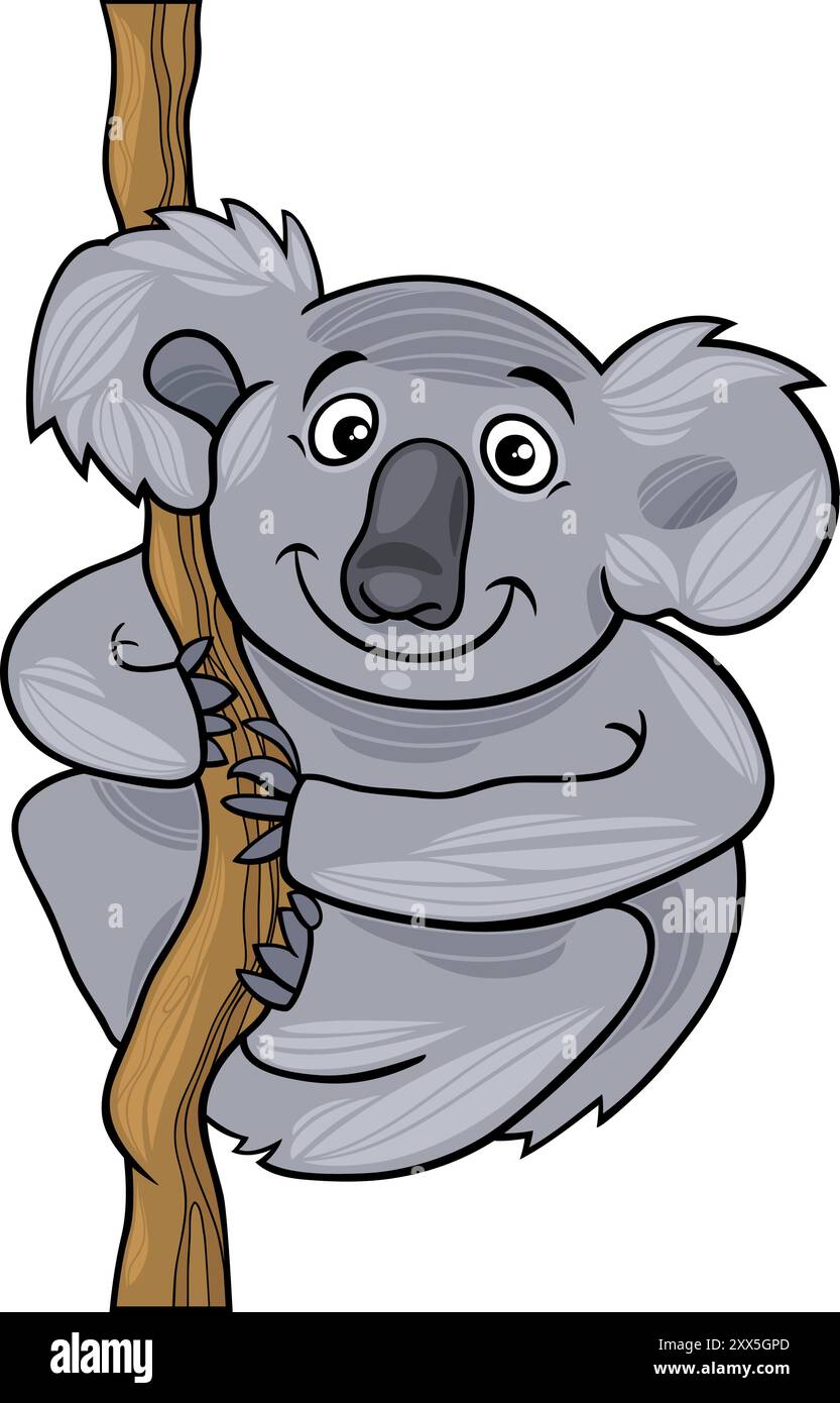 Cartoon illustration of funny koala animal character Stock Vector Image ...