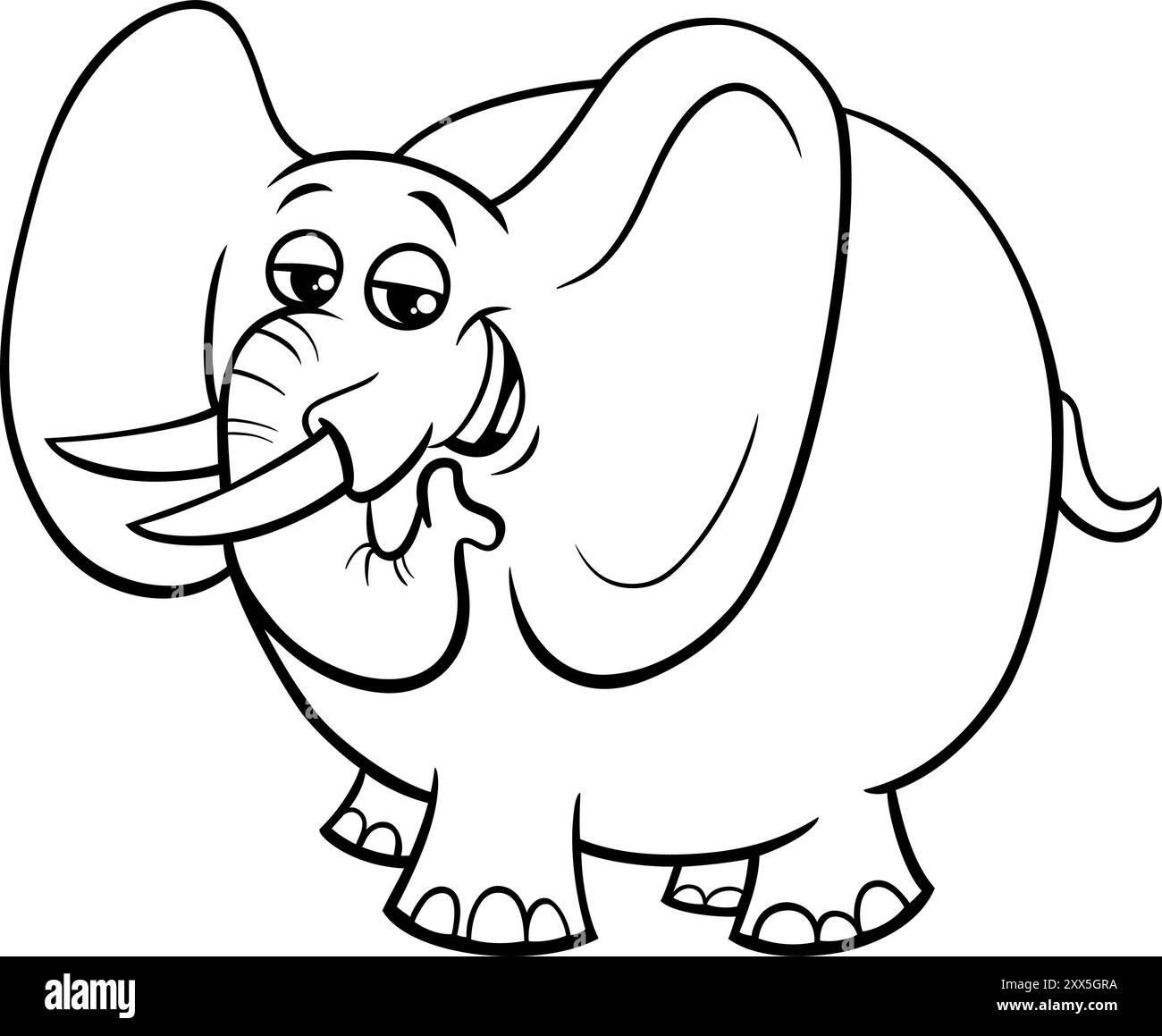 Cartoon illustration of African elephant comic animal character ...