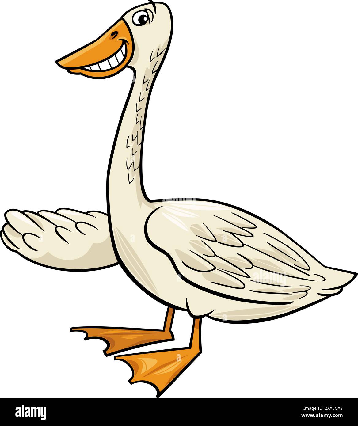 Cartoon illustration of goose bird farm animal character Stock Vector ...