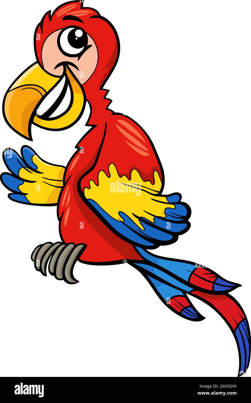 Funny parrot bird cartoon illustration Stock Vector Images - Alamy
