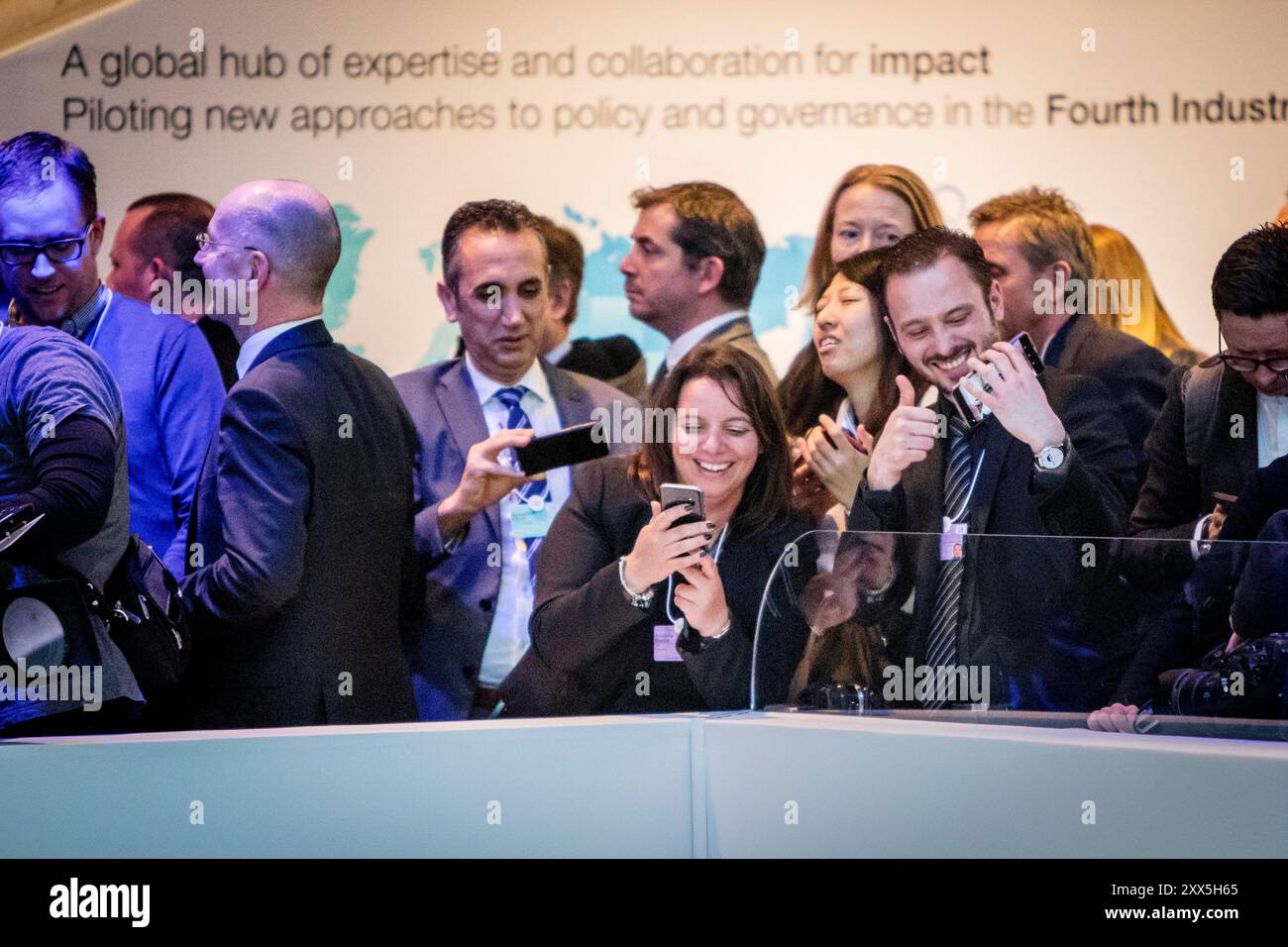Massive crowd inside the Congress Center in Davos as the US President ...