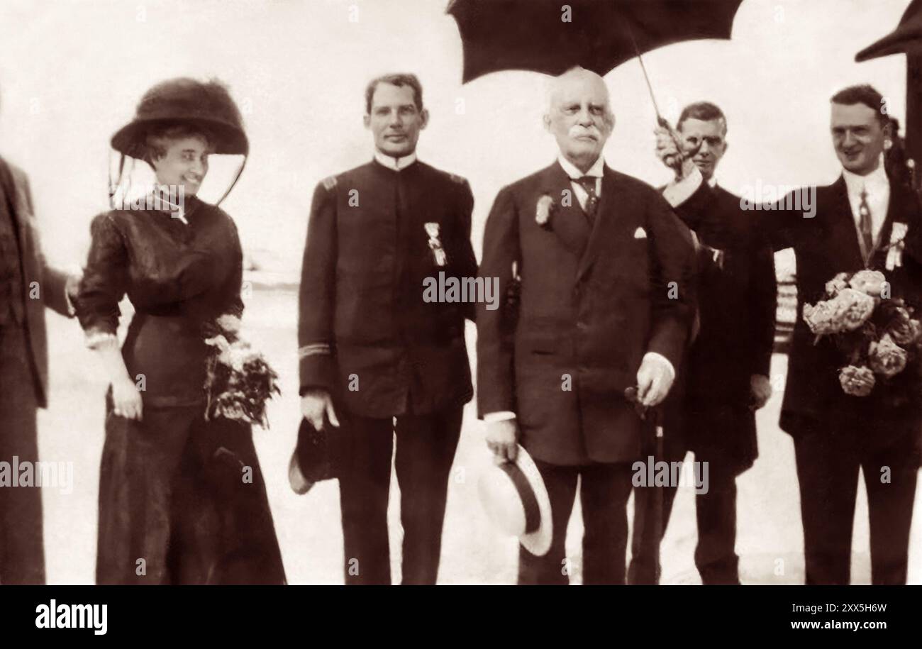 Mr. & Mrs Henry Morrison Flagler and official party at the arrival of ...