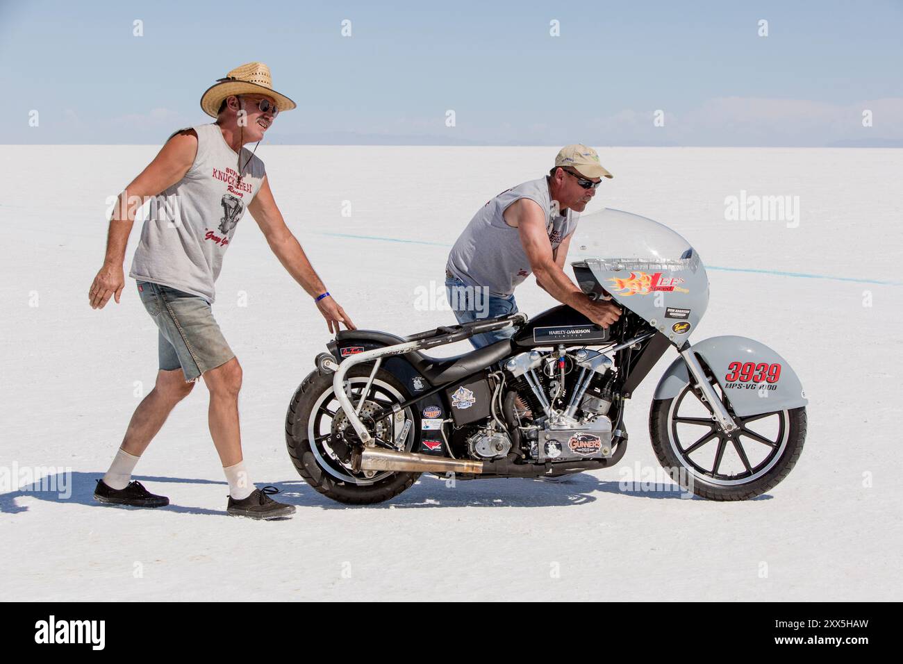 En av de mange såkalte "knucklehead" Harley Davidson- motorsyklene som ...