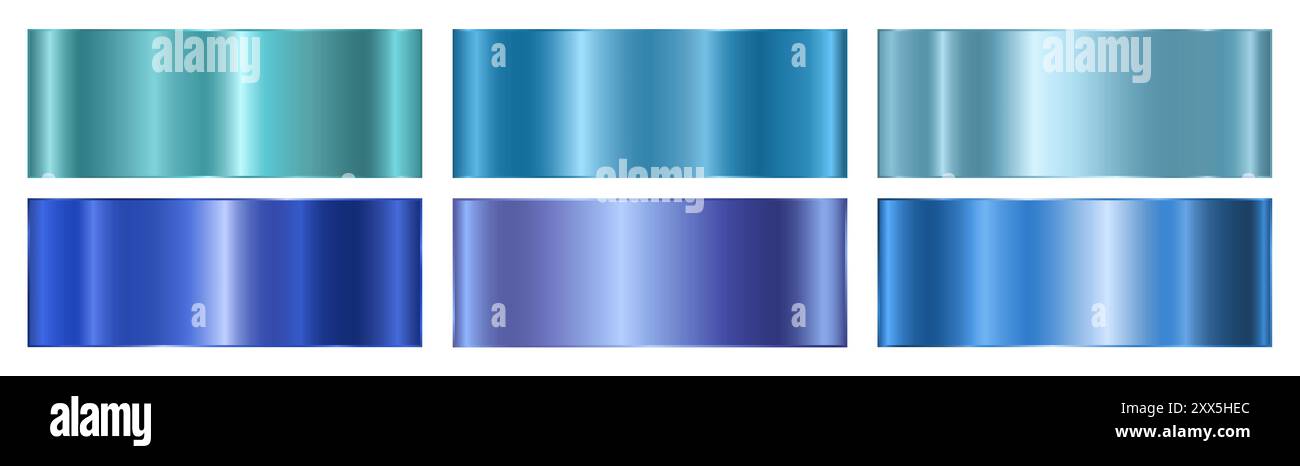 Blue metallic gradients on a white background. A banner with a metallic ...