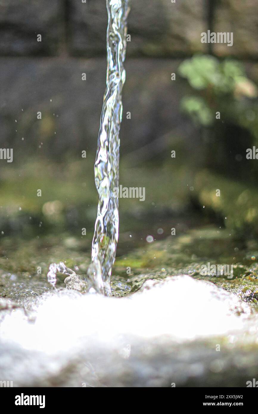Nature water jet of mountain river Stock Photo - Alamy