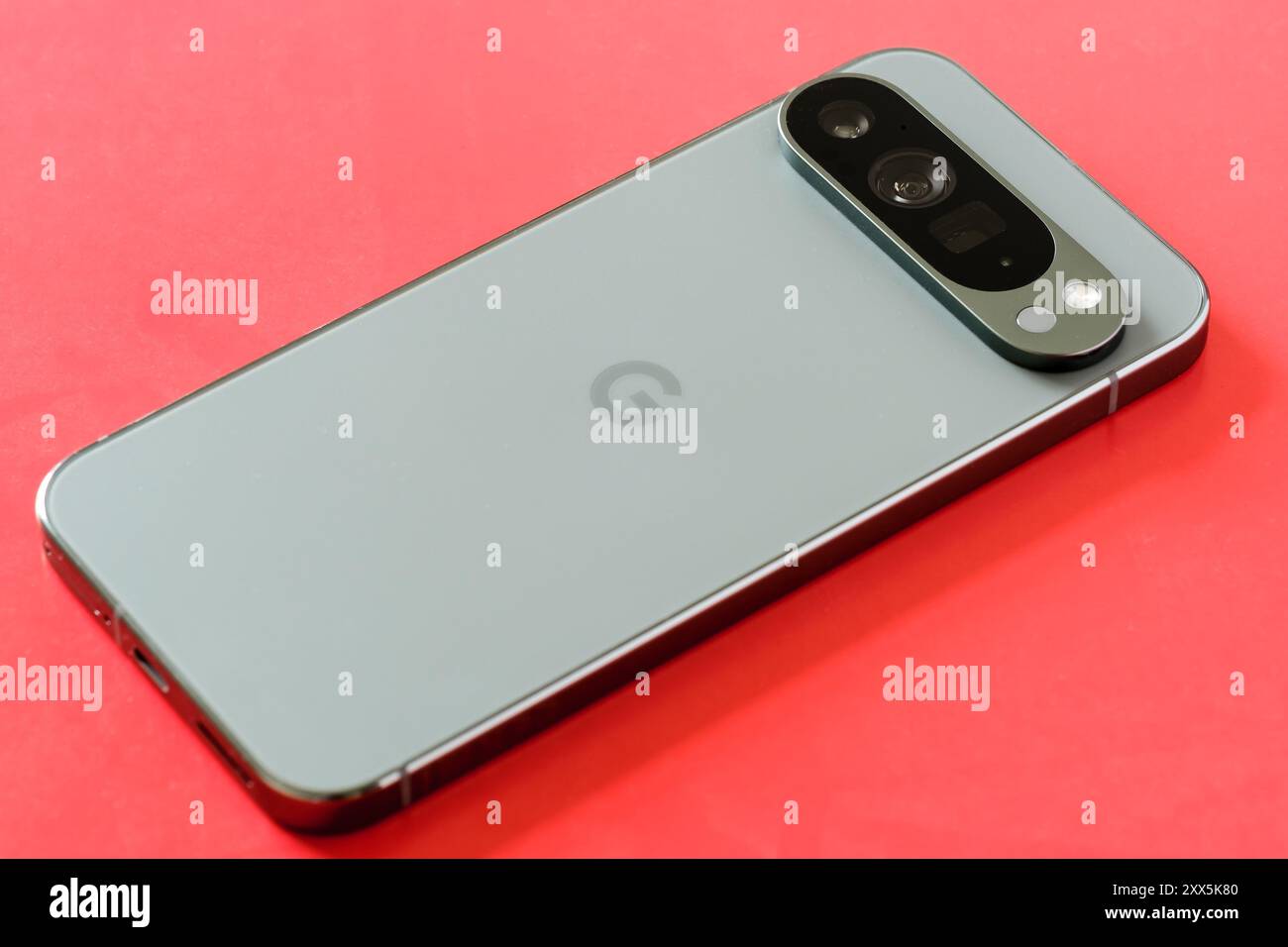 Back view of the Google Pixel 9 Pro XL in Hazel Green, highlighting the ...