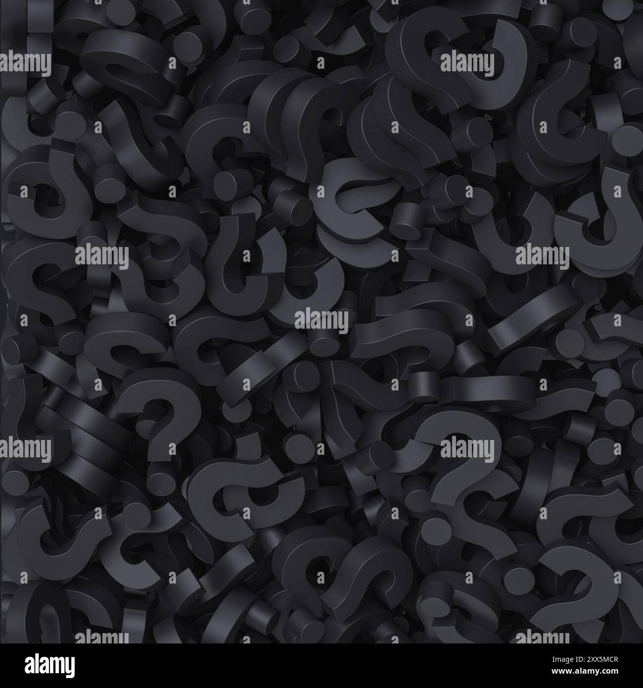 Black question mark on black background. Question concept. 3d render ...