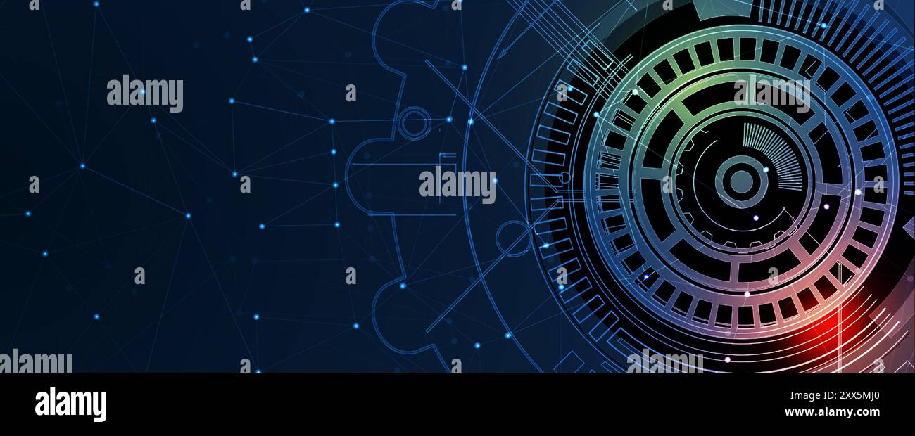 Technology Network Vector Background.. Science and technology ...