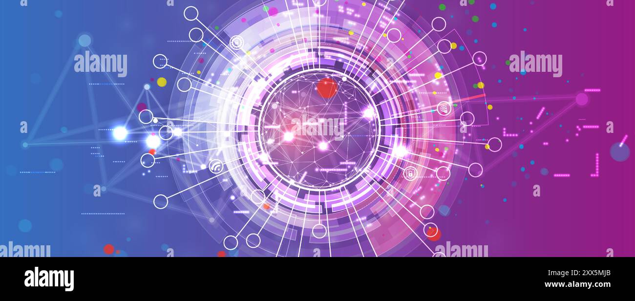 Technology Network Vector Background.. Science and technology ...