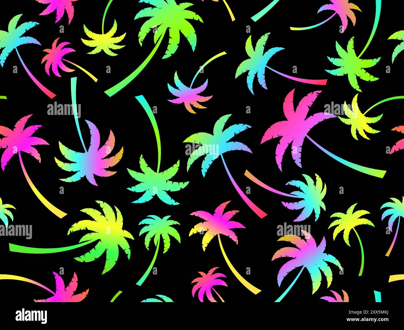 Palm trees seamless pattern. Colorful gradient palm trees. Background ...