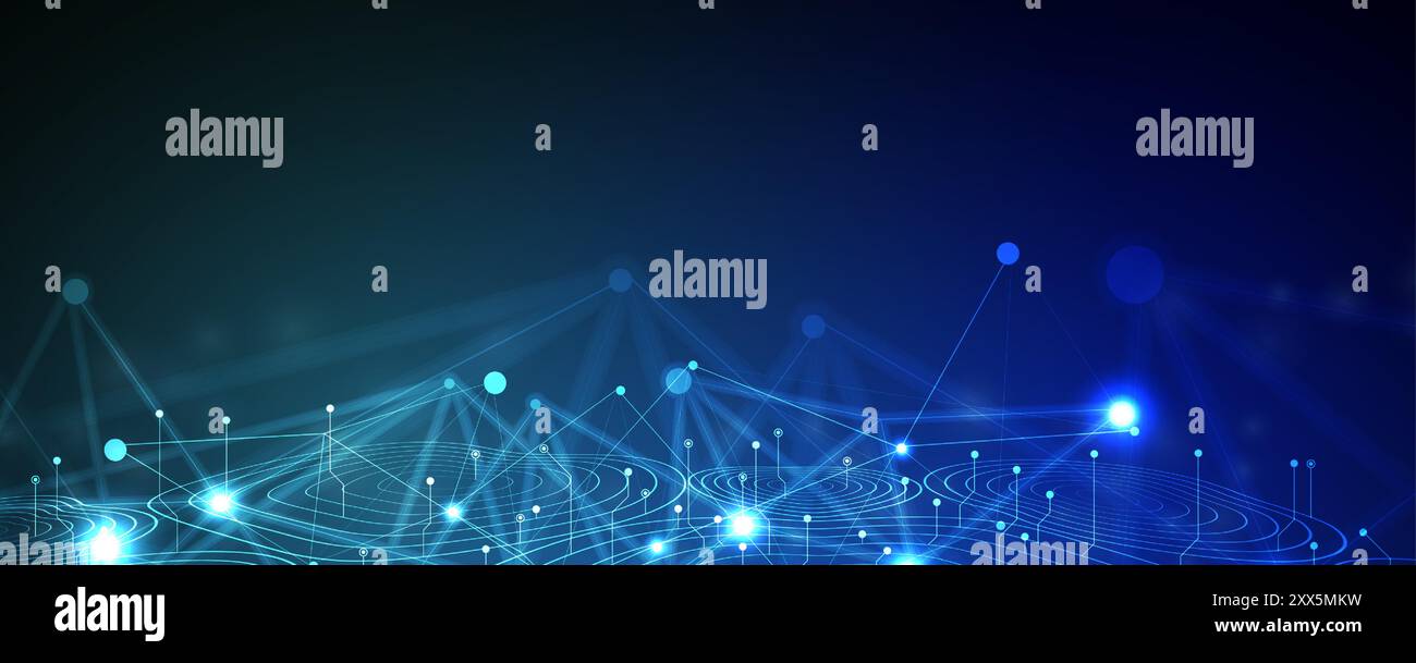 Technology Network Vector Background.. Science and technology ...