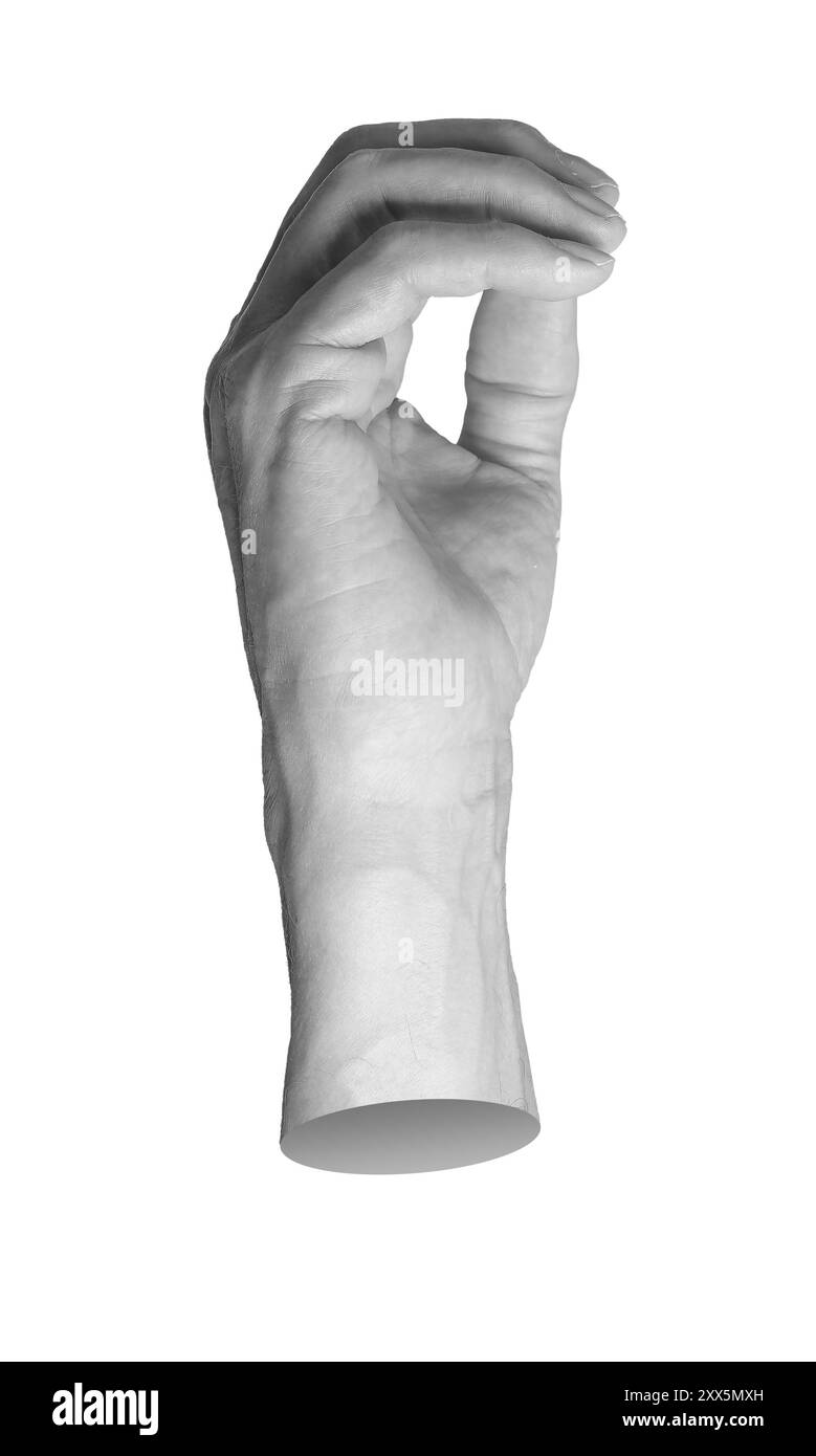 Hand with fingers bent like claws, showing a gripping gesture. Isolated ...