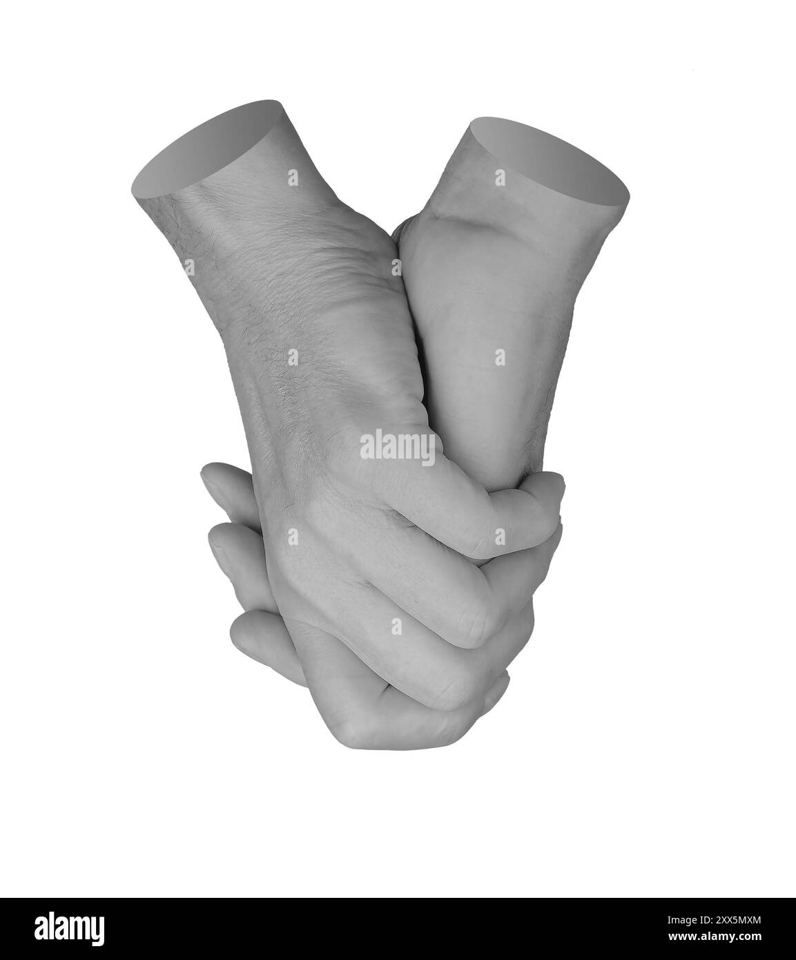 Hand together, support sign, isolated on white background Stock Photo ...