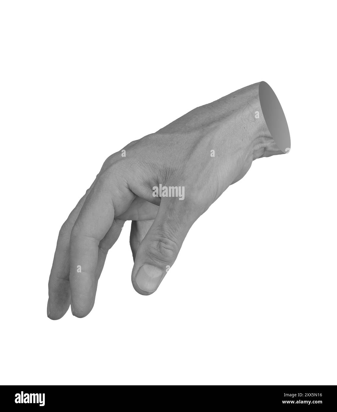 Hand stretching to something down, reaching smth invisible, touching ...