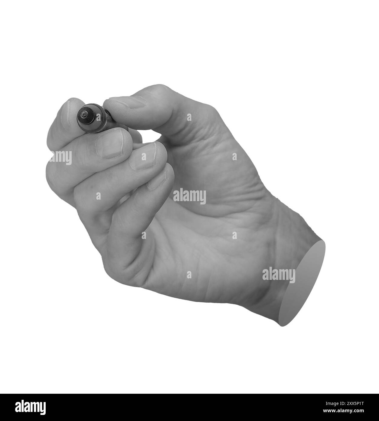 Hand holding pen, stylus for handwriting, drawing, tip nib to camera ...