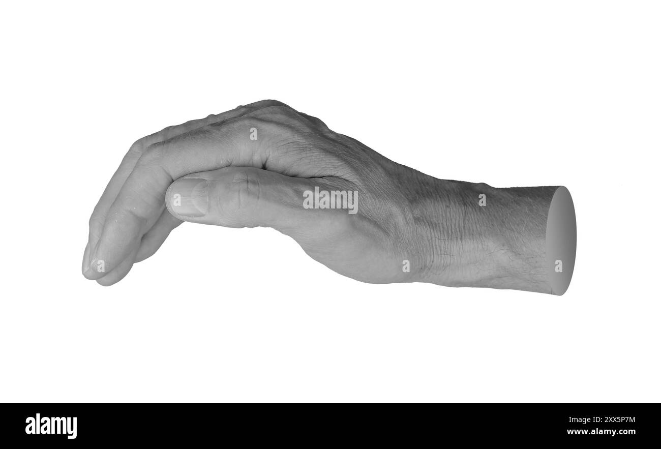 Grabbing, gripping, catching, hand sign isolated on white background ...