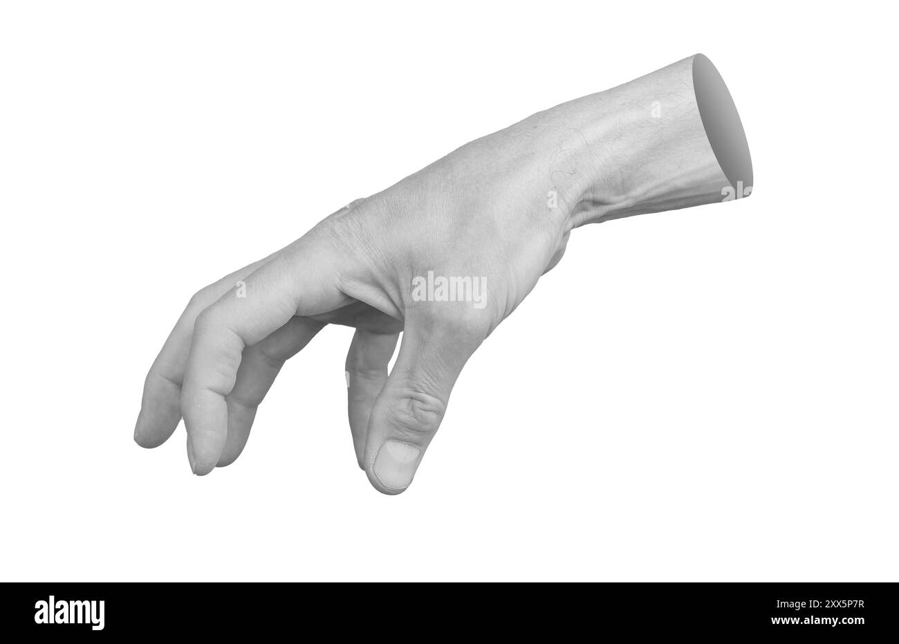 Grabbing, gripping, catching, down gesture, hand sign isolated on white ...