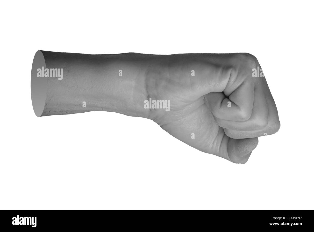 Clenched fingers, fist bump, side view, isolated on white background ...