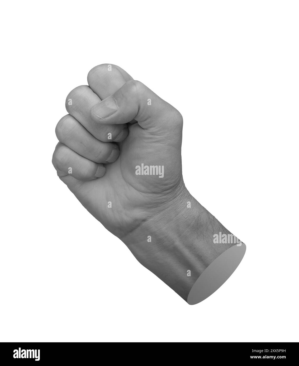 Clenched fingers, fist aside, power gesture, sign, isolated on white ...