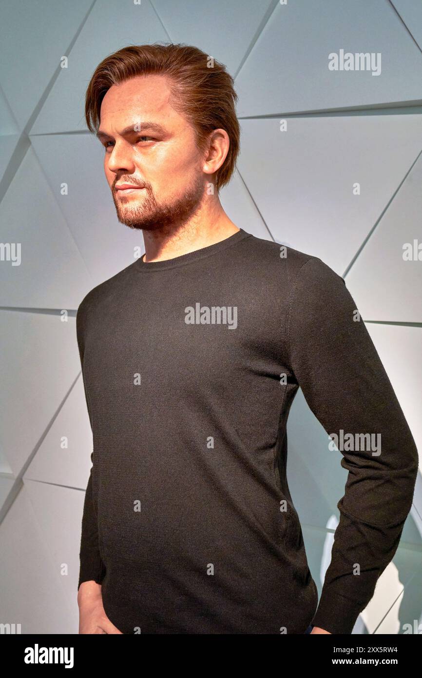 Leonardo DiCaprio figure in the Wax Museum in Barcelona, Spain Stock ...
