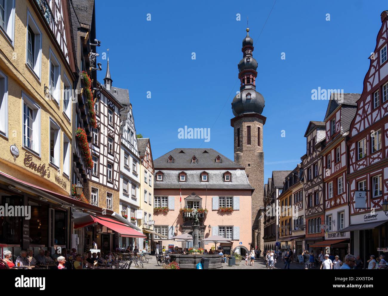 Cochem, Germany - July 09 2024 : Colorful half-timbered houses iand ...