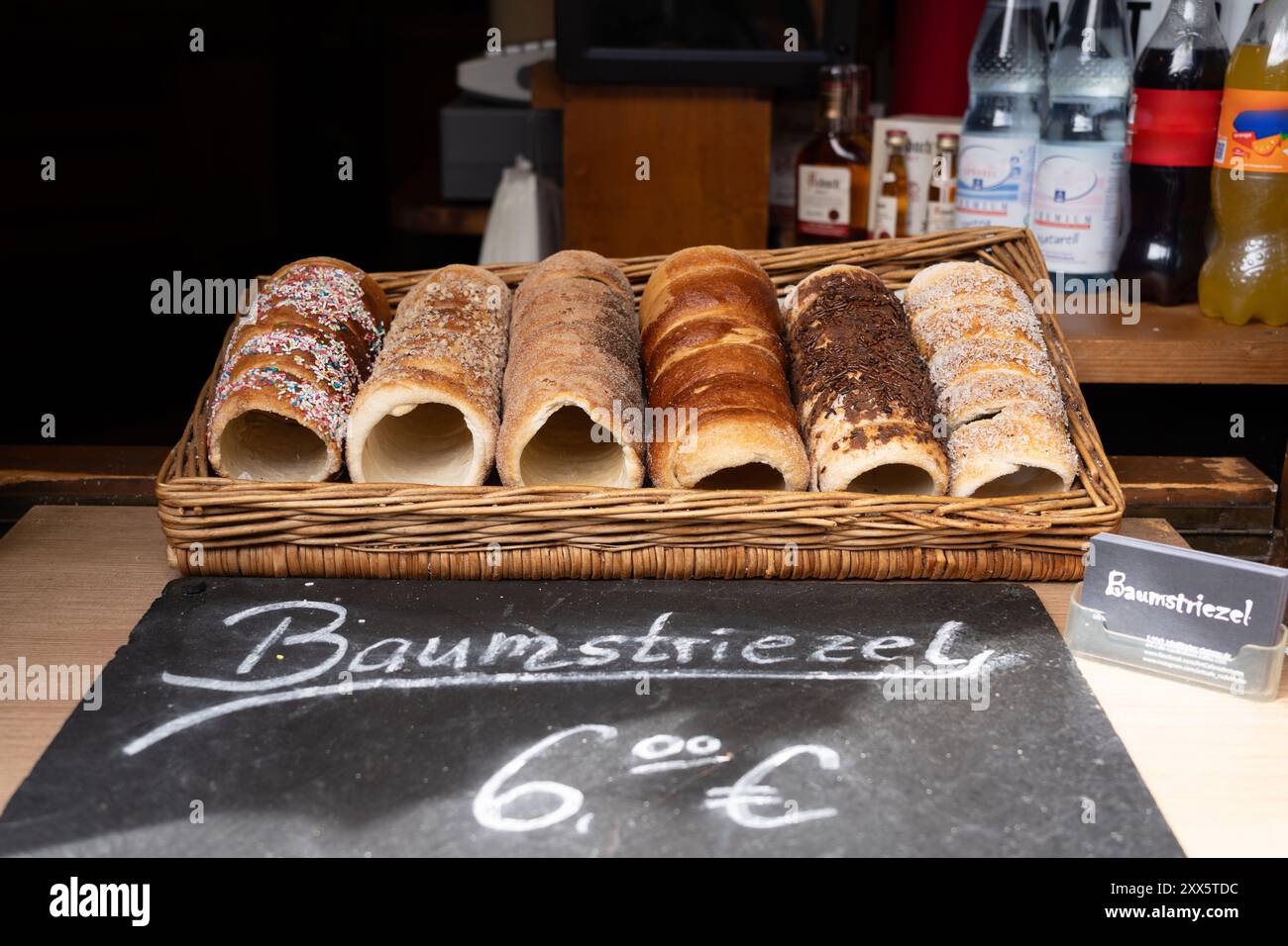 Varieties of German Baumstriezel cake, also known as Hungarian chimney ...
