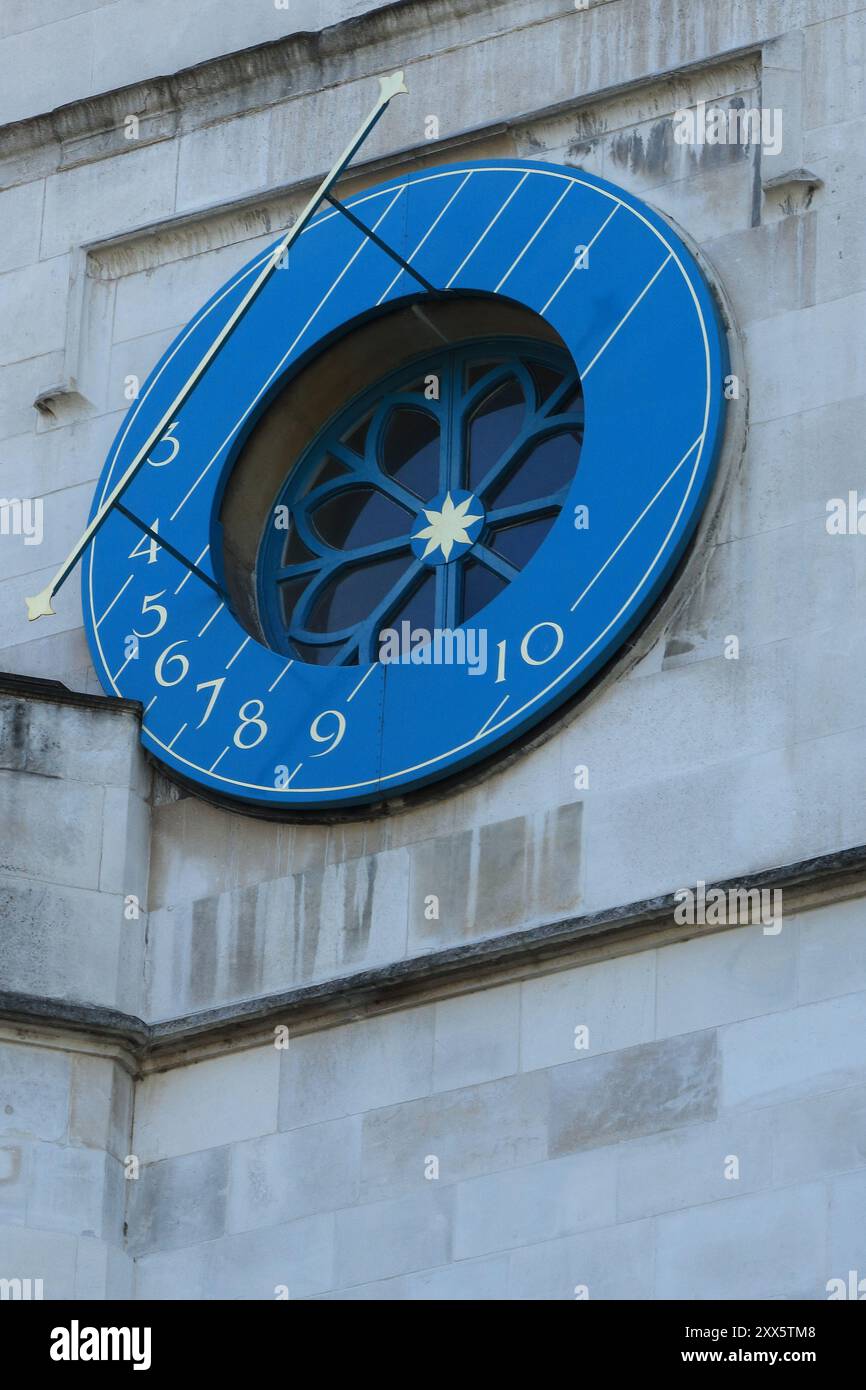 Sundial in blue, Located on the Church of St. Margaret,Westminster ...