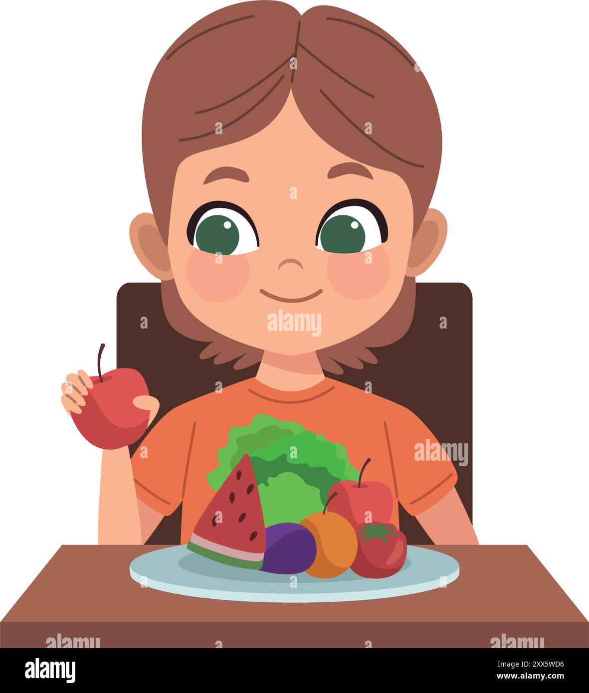 Girl eating vegan food Cut Out Stock Images & Pictures - Alamy