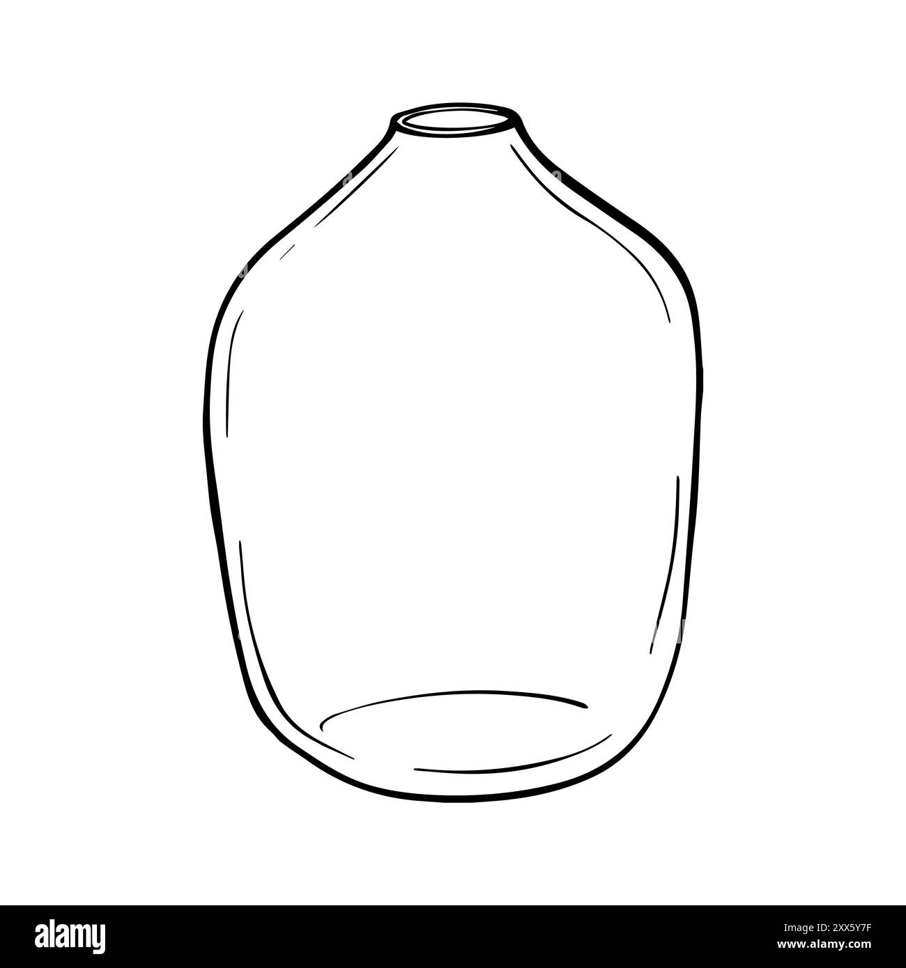 Glass Vase vector graphic. Hand drawn illustration of transparent ...