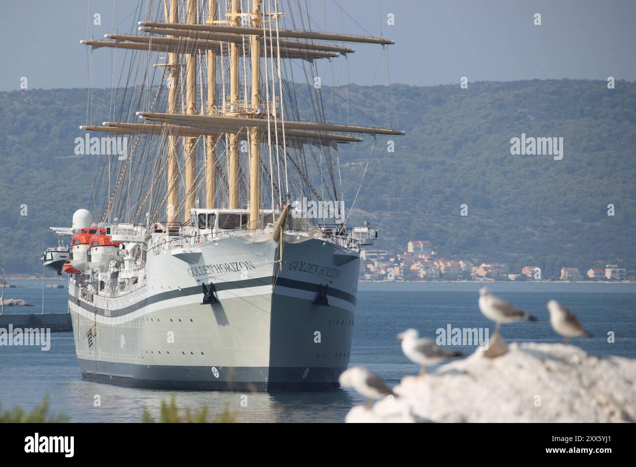 Croatia, Split, 220824. Golden Horizon, the largest sailing sailing ...