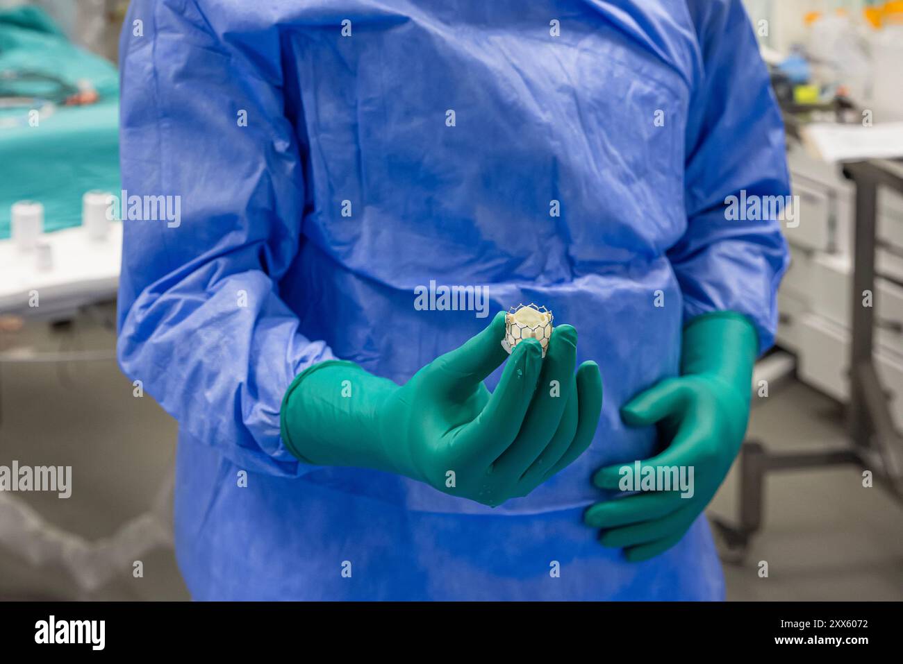 Heart valve (cardiac valve) surgery cardiology for patient in hospital ...