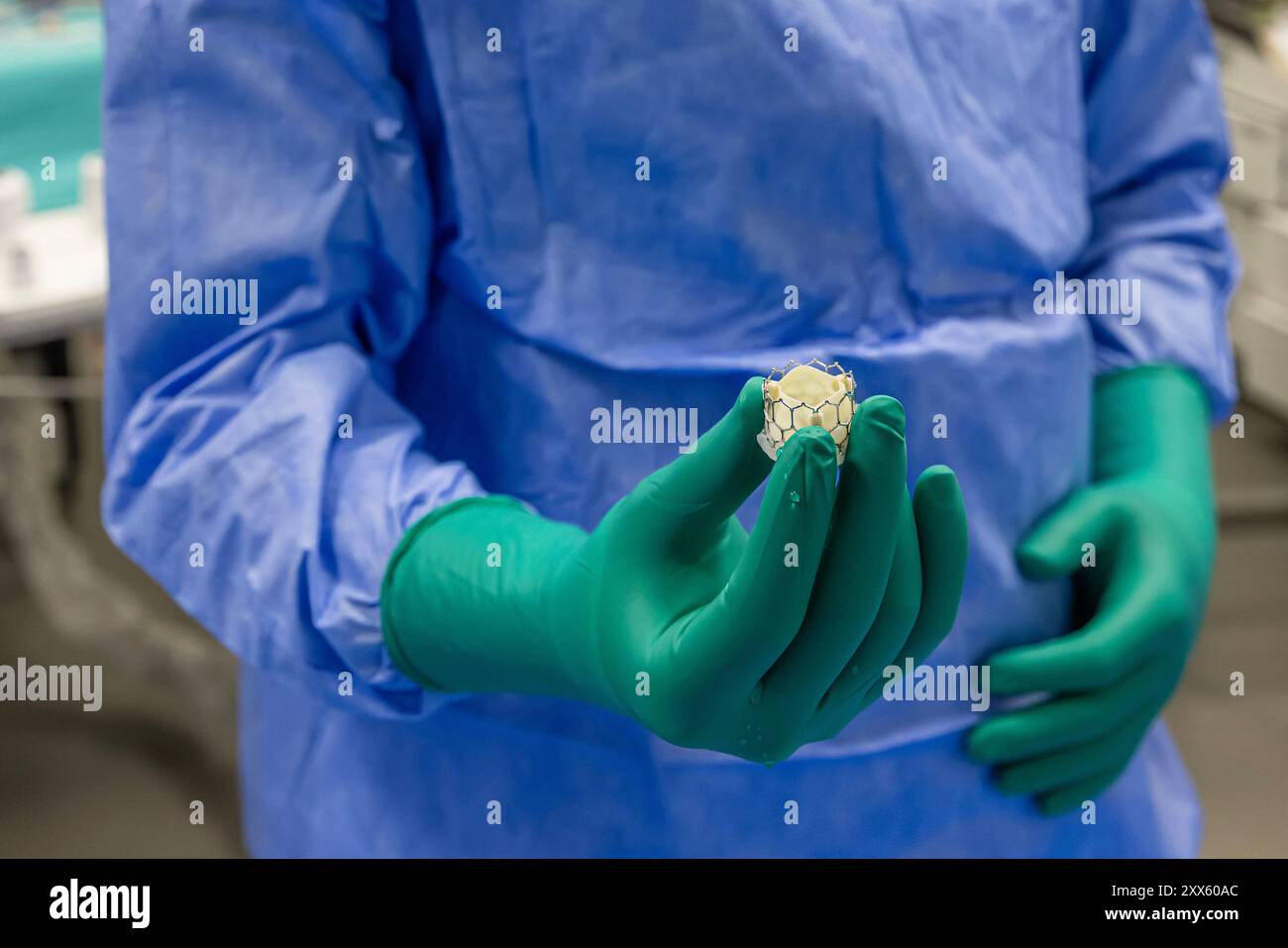 Heart valve (cardiac valve) surgery cardiology for patient in hospital ...