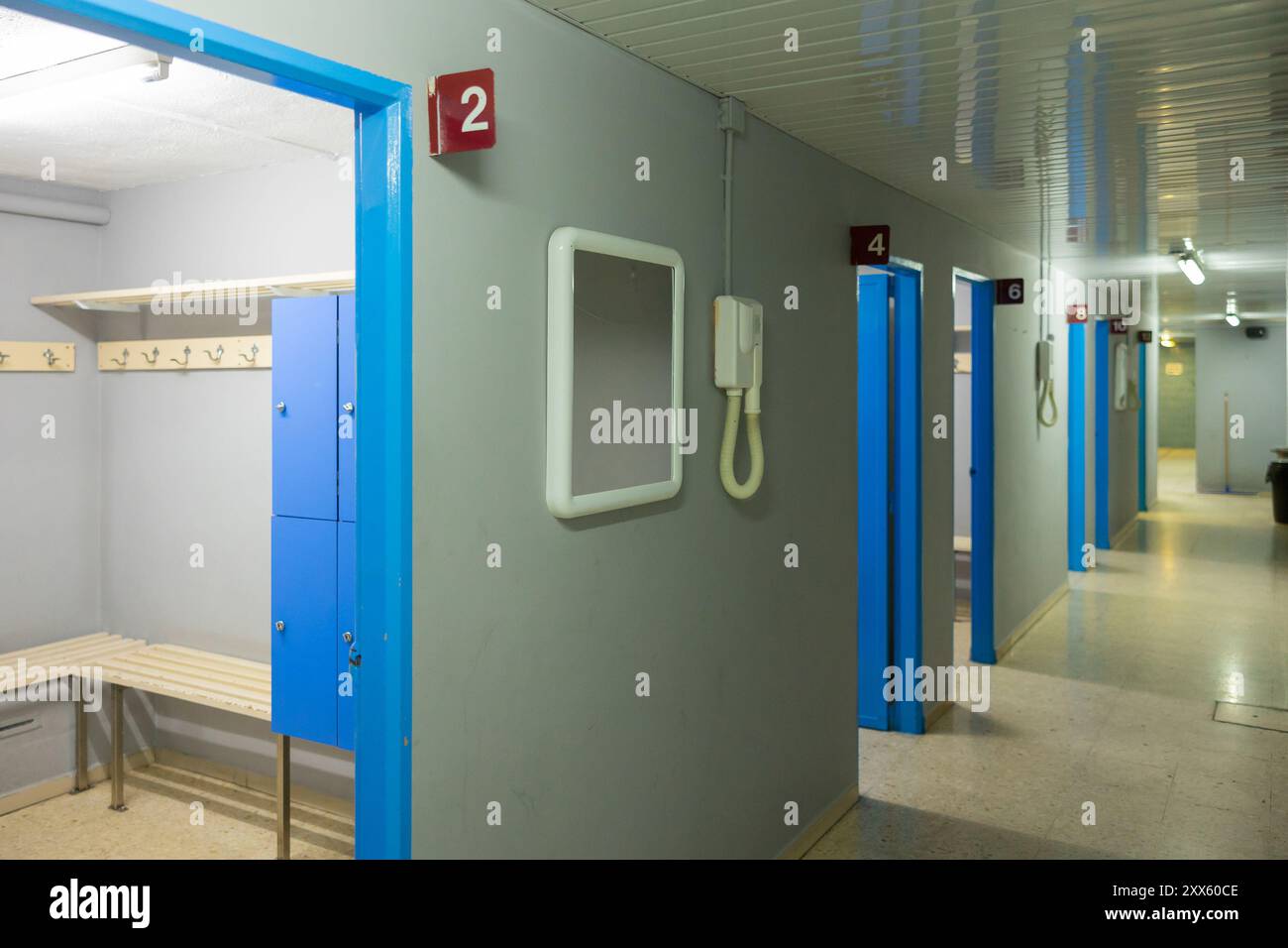 Modern interior of locker changing room Stock Photo - Alamy
