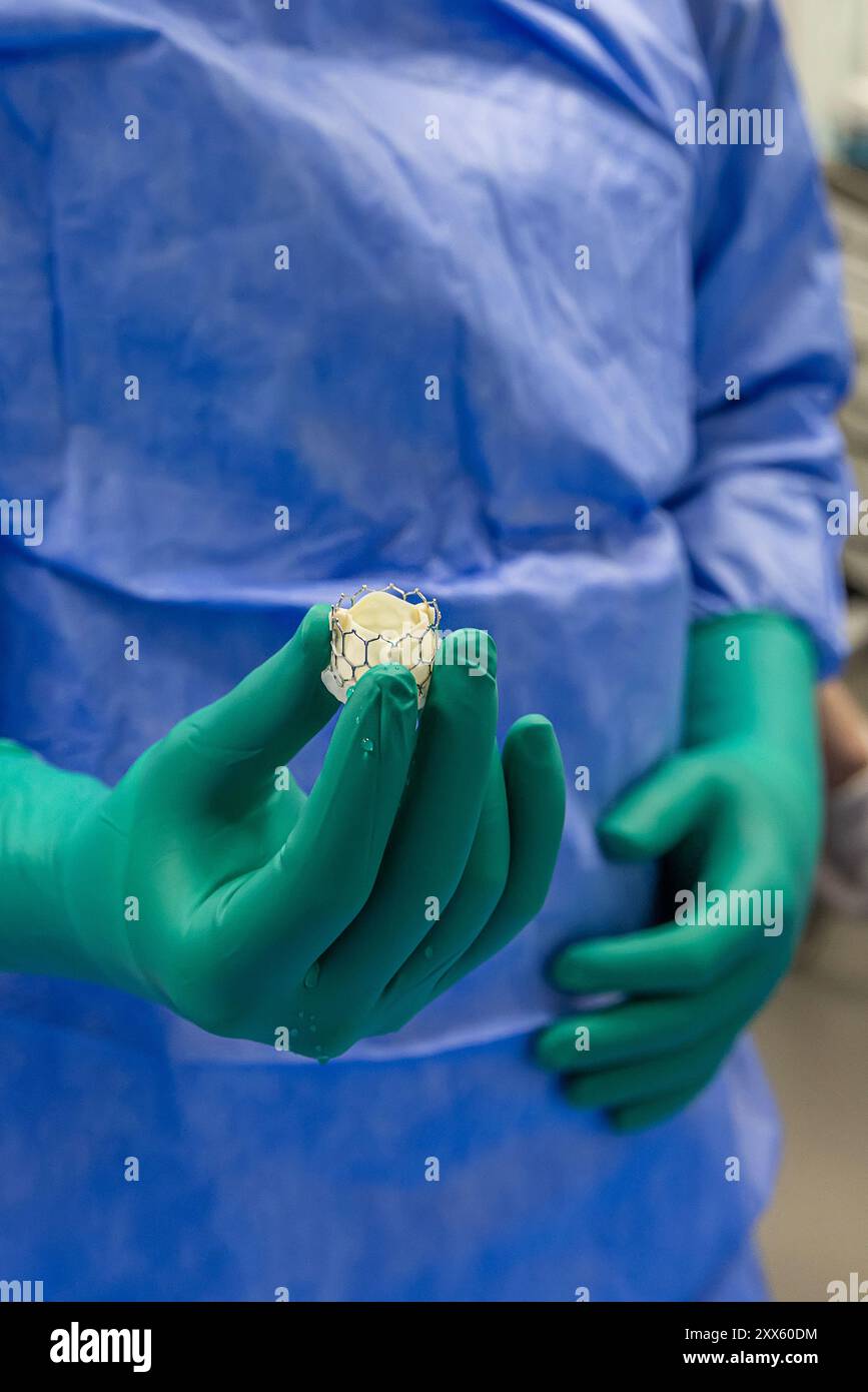 Heart valve (cardiac valve) surgery cardiology for patient in hospital ...