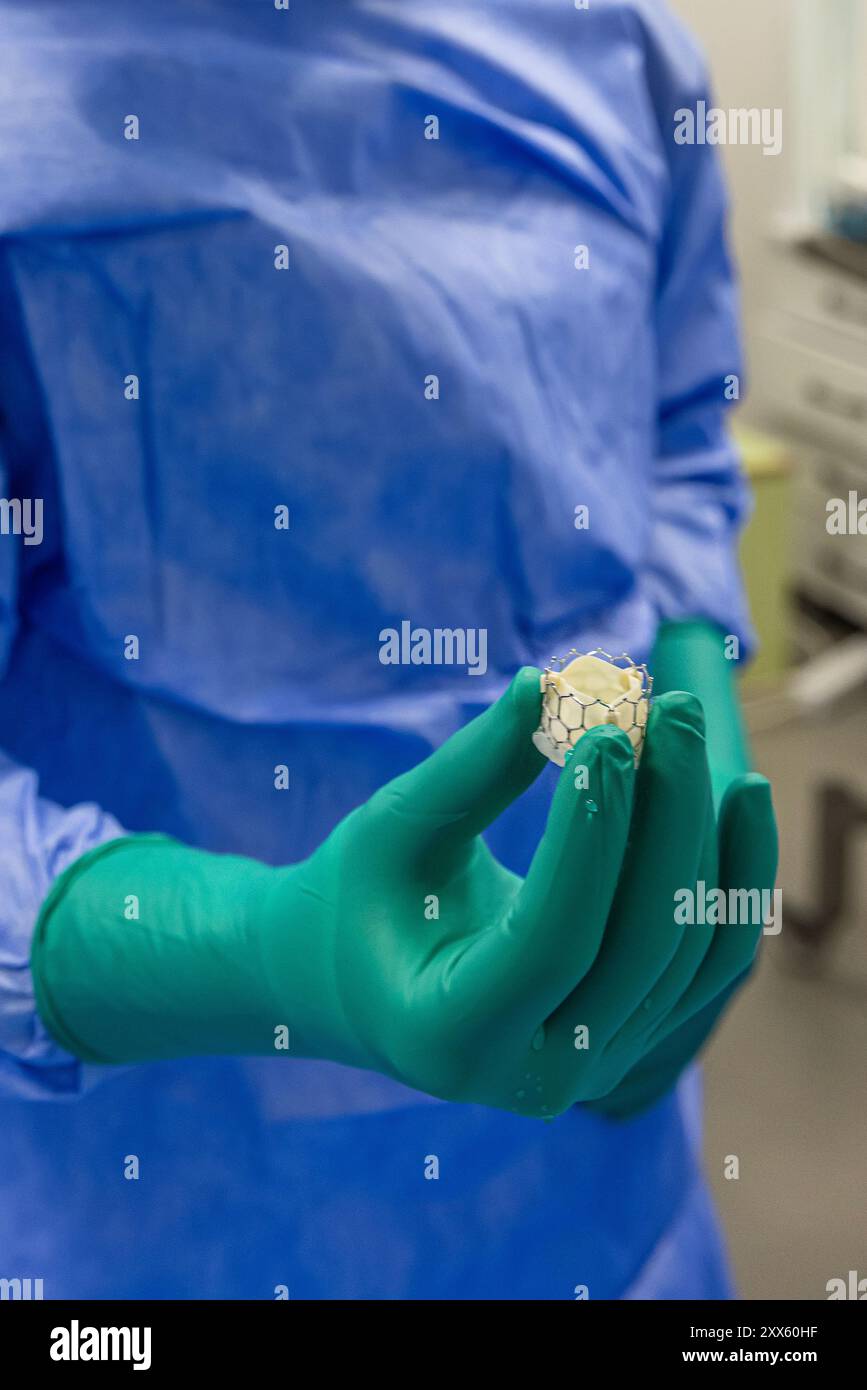 Heart valve (cardiac valve) surgery cardiology for patient in hospital ...